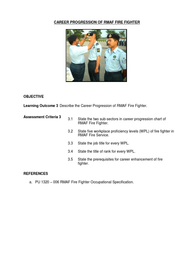 Career Progression of RMAF Fire Fighter | PDF | Firefighter | Firefighting