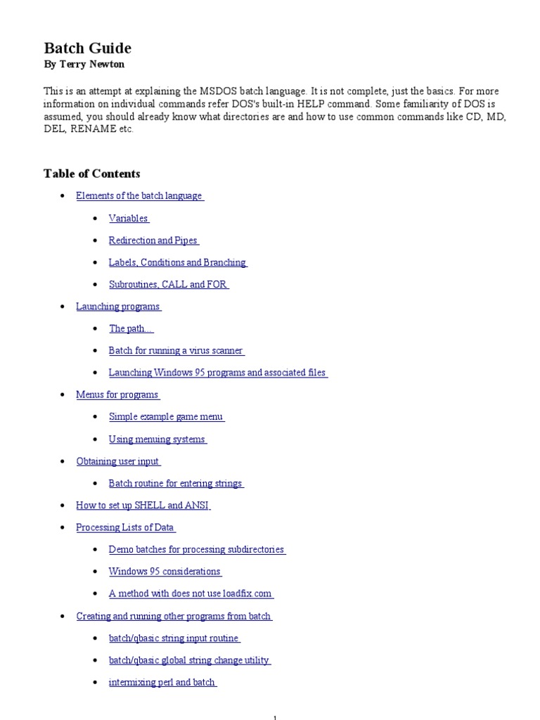 Batch Guide | PDF