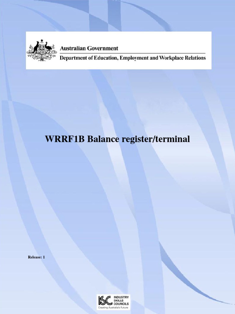 WRRF1B Balance Register/terminal: Release: 1 | PDF | Competence (Human ...