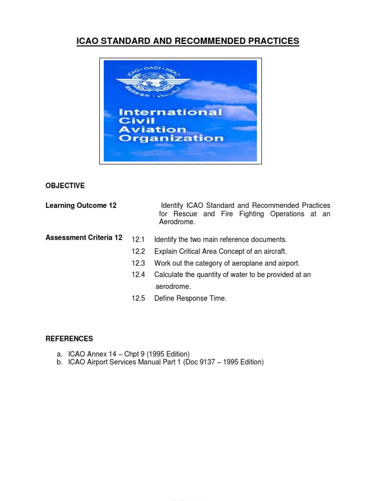 ICAO Standard and Recommended Practices | PDF | Firefighting | Foam