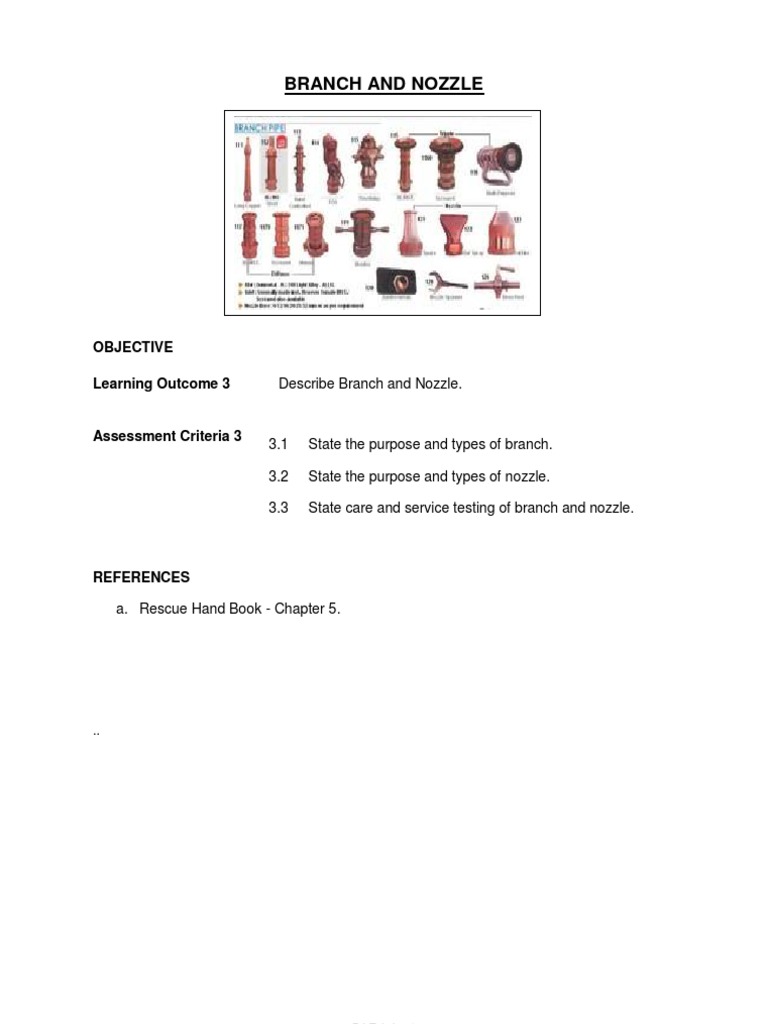 Types of Fire Branches and Nozzles | PDF | Nozzle | Jet Engine