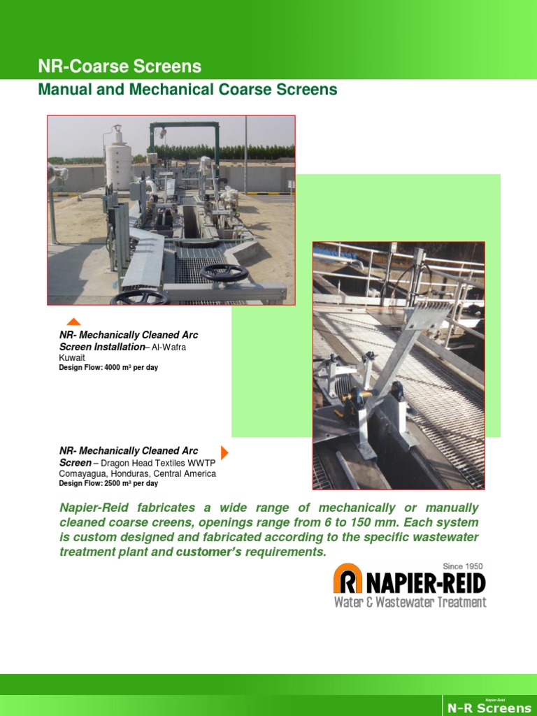 Manual and Mechanical Screens | PDF | Sewage Treatment | Gear