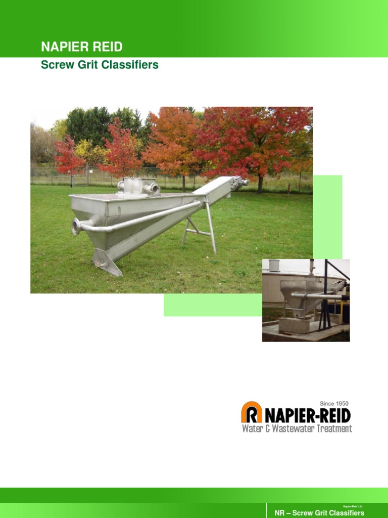 Screw Grit Classifiers - Brochure | PDF | Sewage Treatment | Wastewater