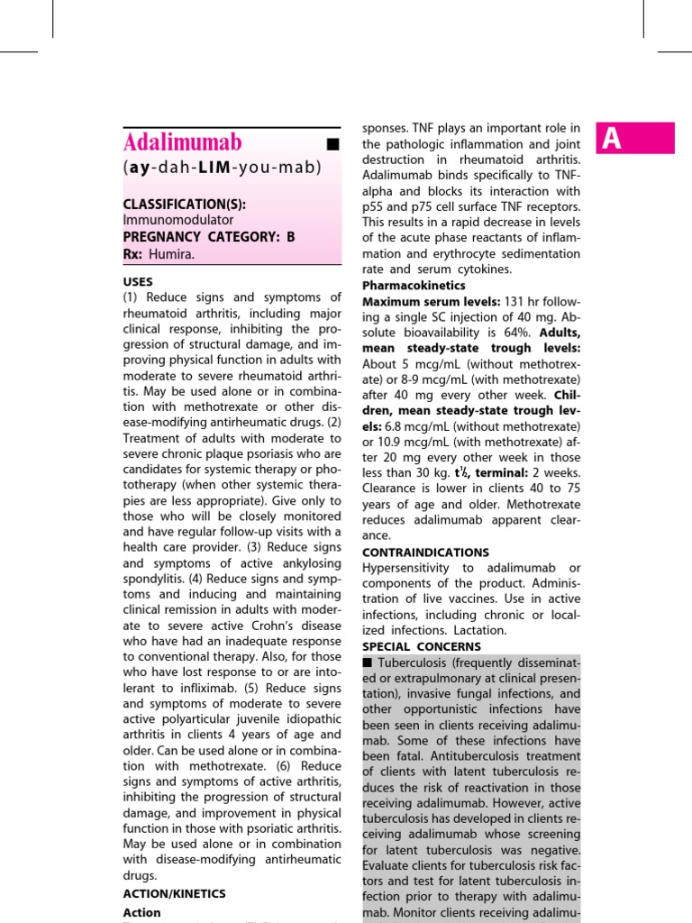 ADALIMUMAB (Humira) | Medical Specialties | Clinical Medicine