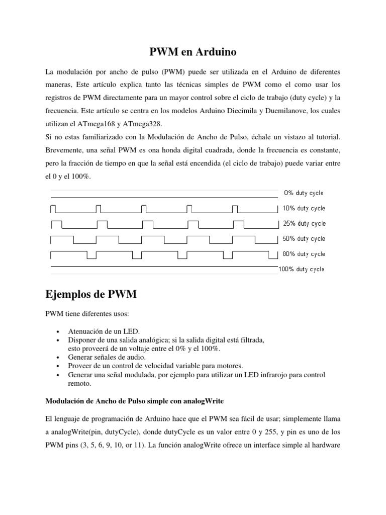 PWM en Arduino | PDF | Arduino | Poco