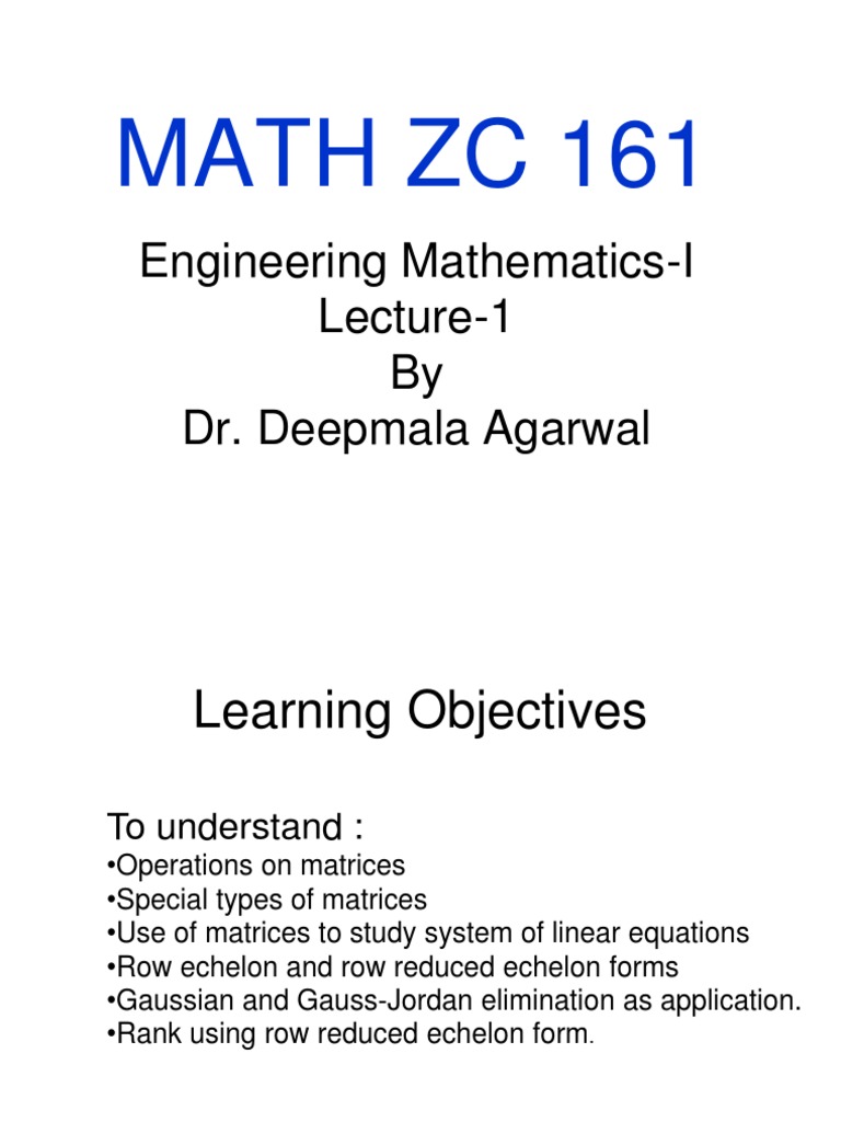 Lec1 Maths | PDF | Matrix (Mathematics) | Theoretical Physics
