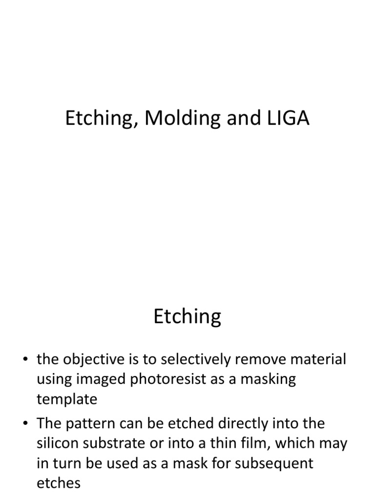 LIGA Etching | PDF | Microelectromechanical Systems | Machining