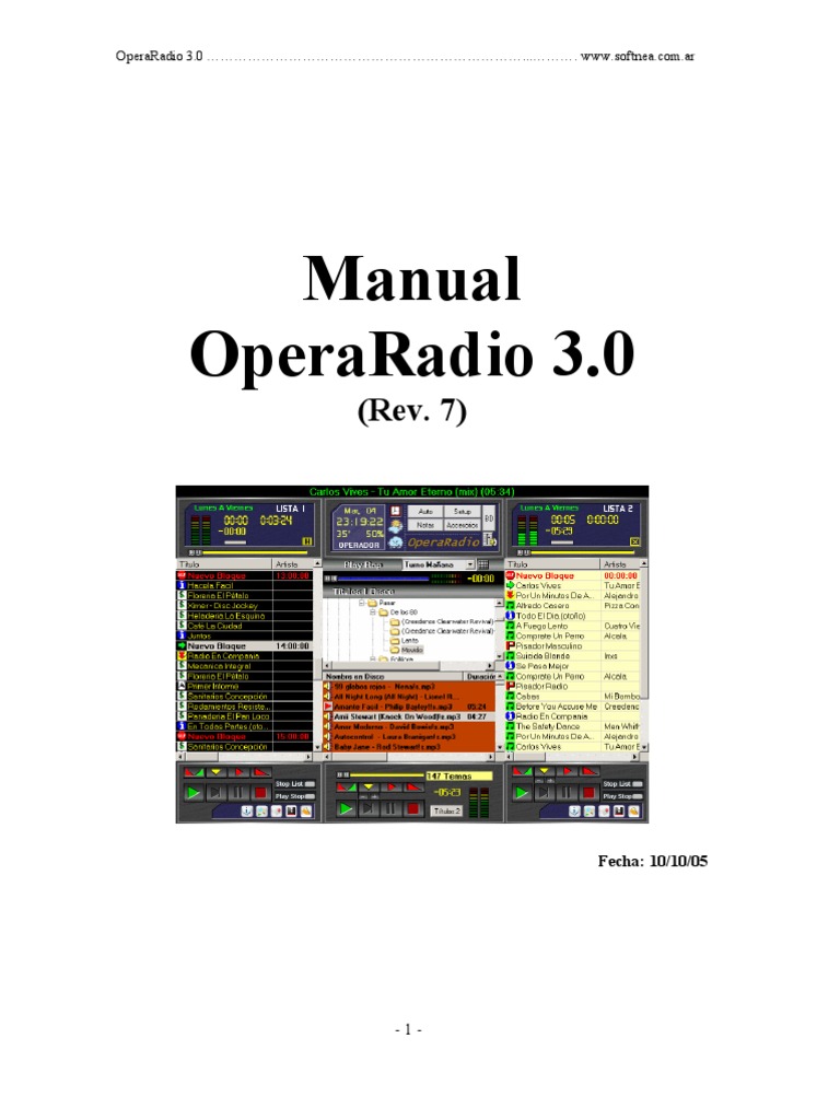 Manual OperaRadio3 | PDF | Ventana (informática) | Point and Click