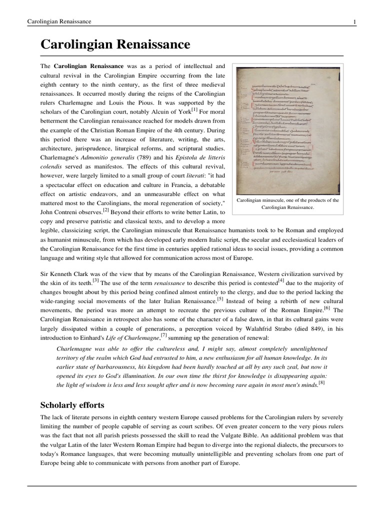 Carolingian Renaissance | PDF | Middle Ages | Religion And Belief