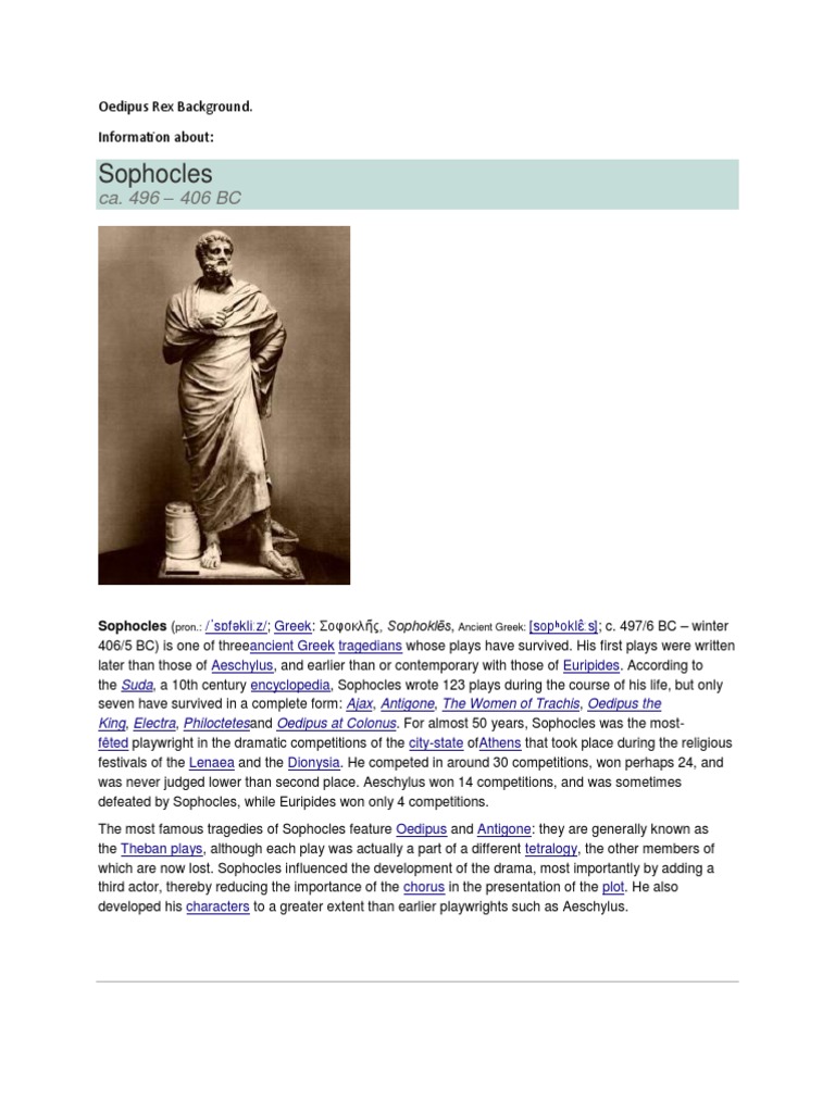 Oedipus Rex Background | PDF