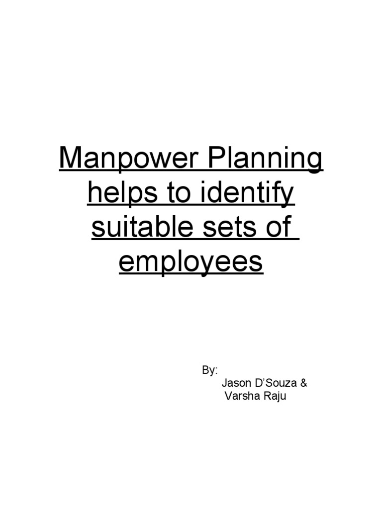Anticipating Future Workforce Needs: An Overview of the Manpower ...