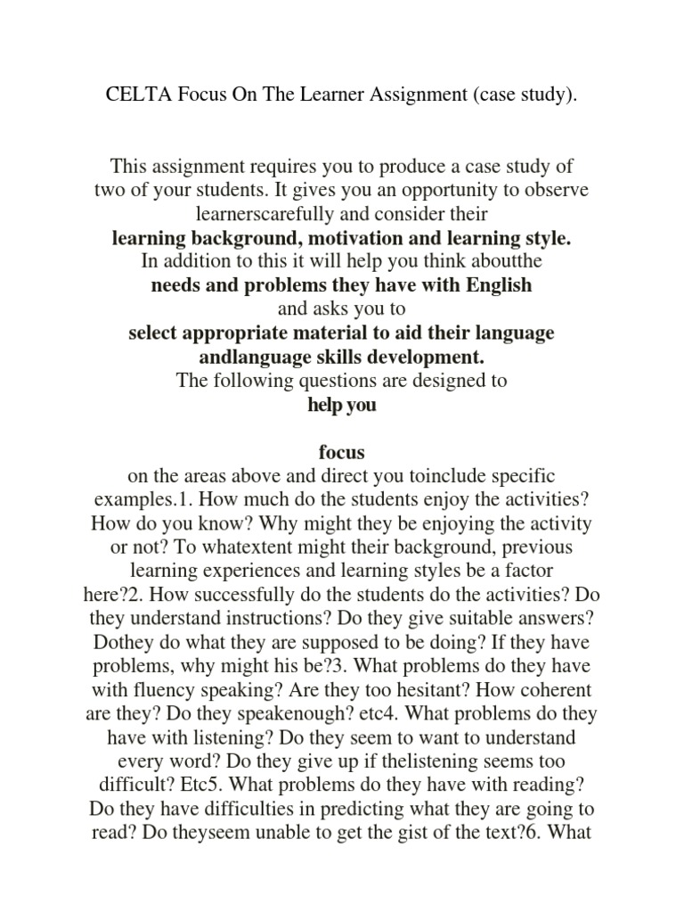 Celta Assignment | PDF | English Language | Phrase