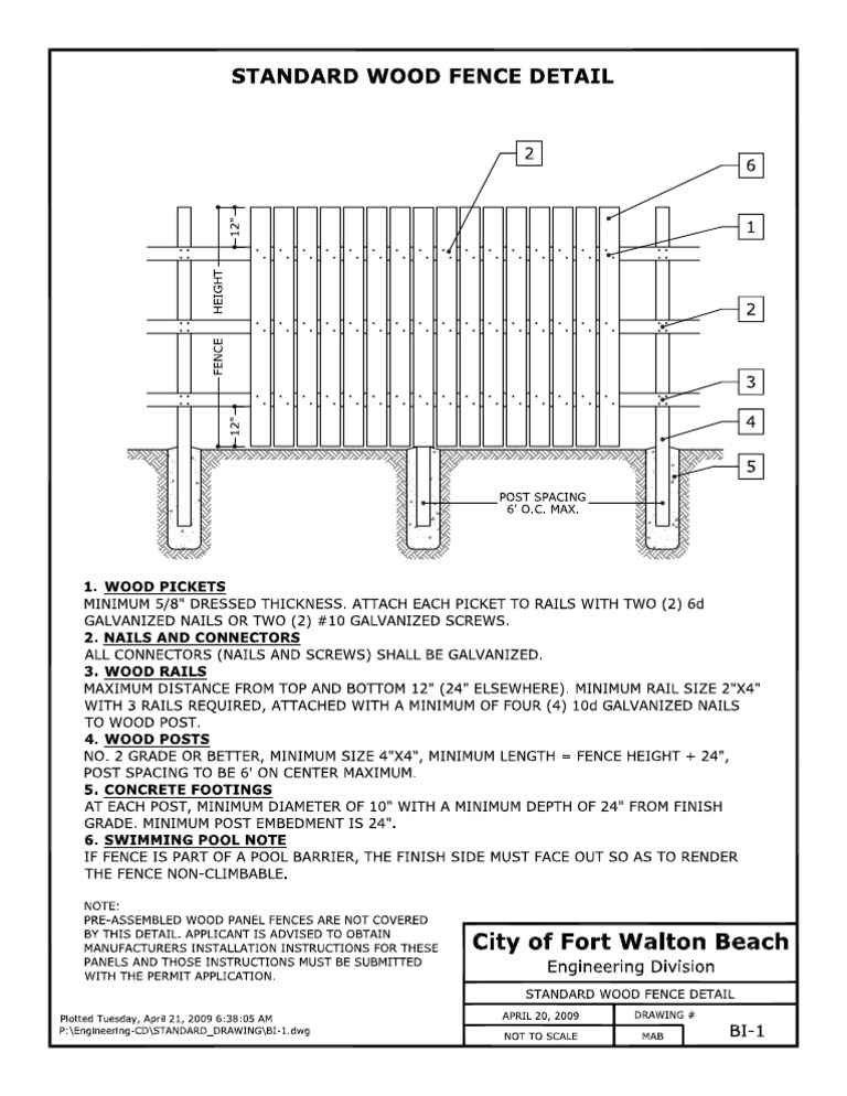 Wood Fence Drawing