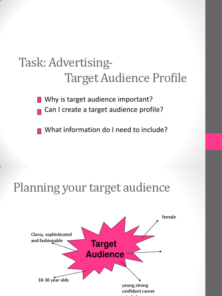 Target Audience Profile Creation Guide | PDF | Target Audience ...