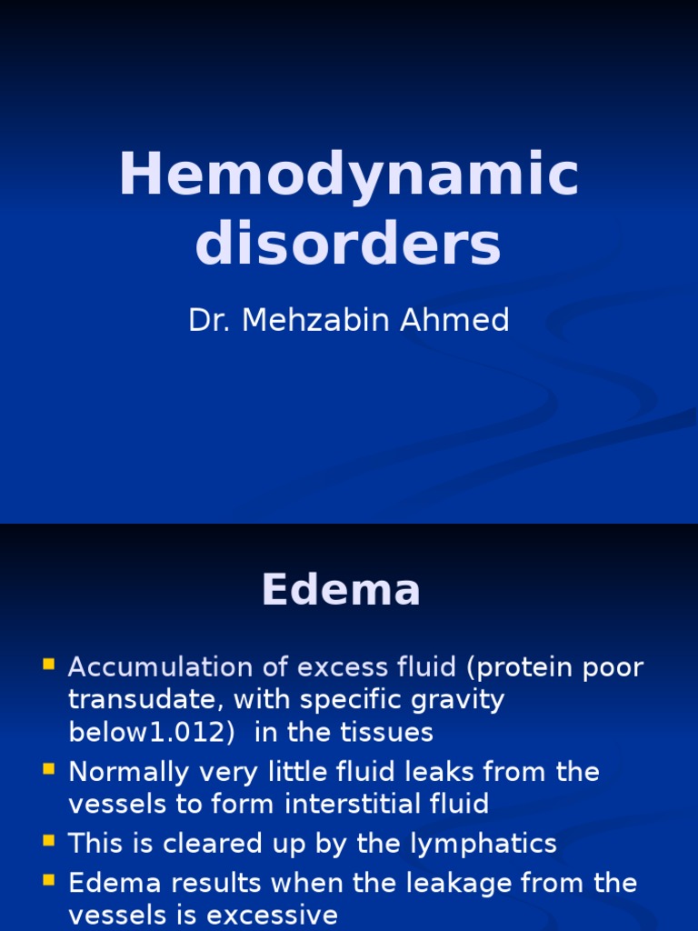 Hemodynamic Disorders | PDF | Edema | Tissue (Biology)