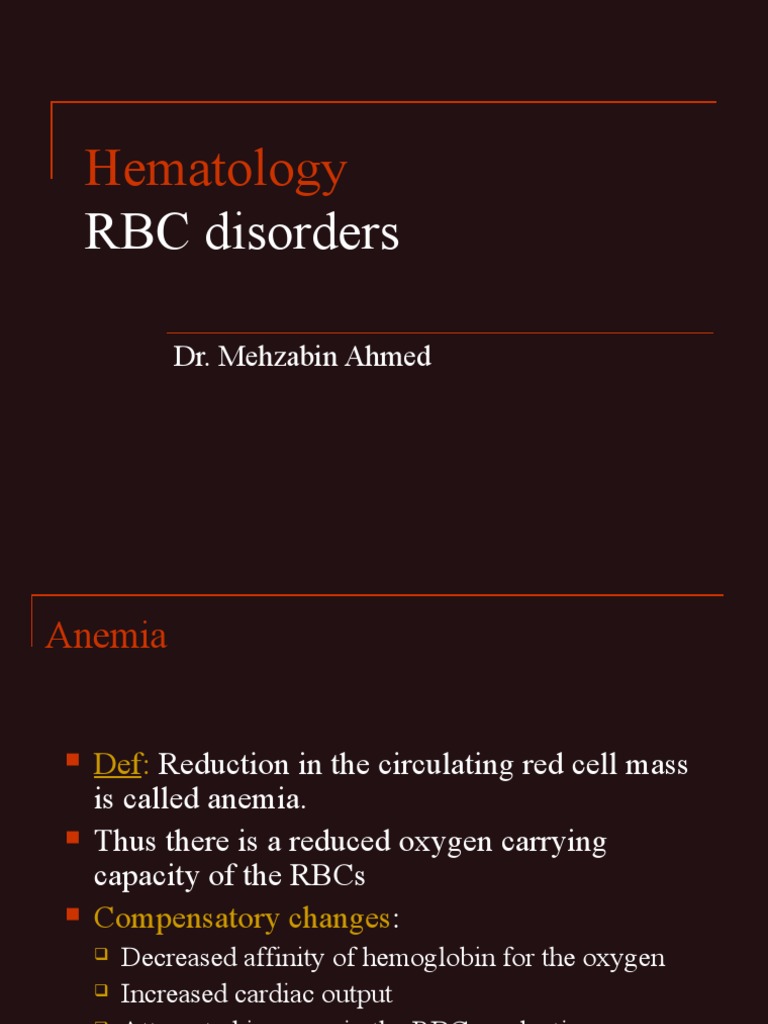 RBC Disorders | PDF | Anemia | Red Blood Cell