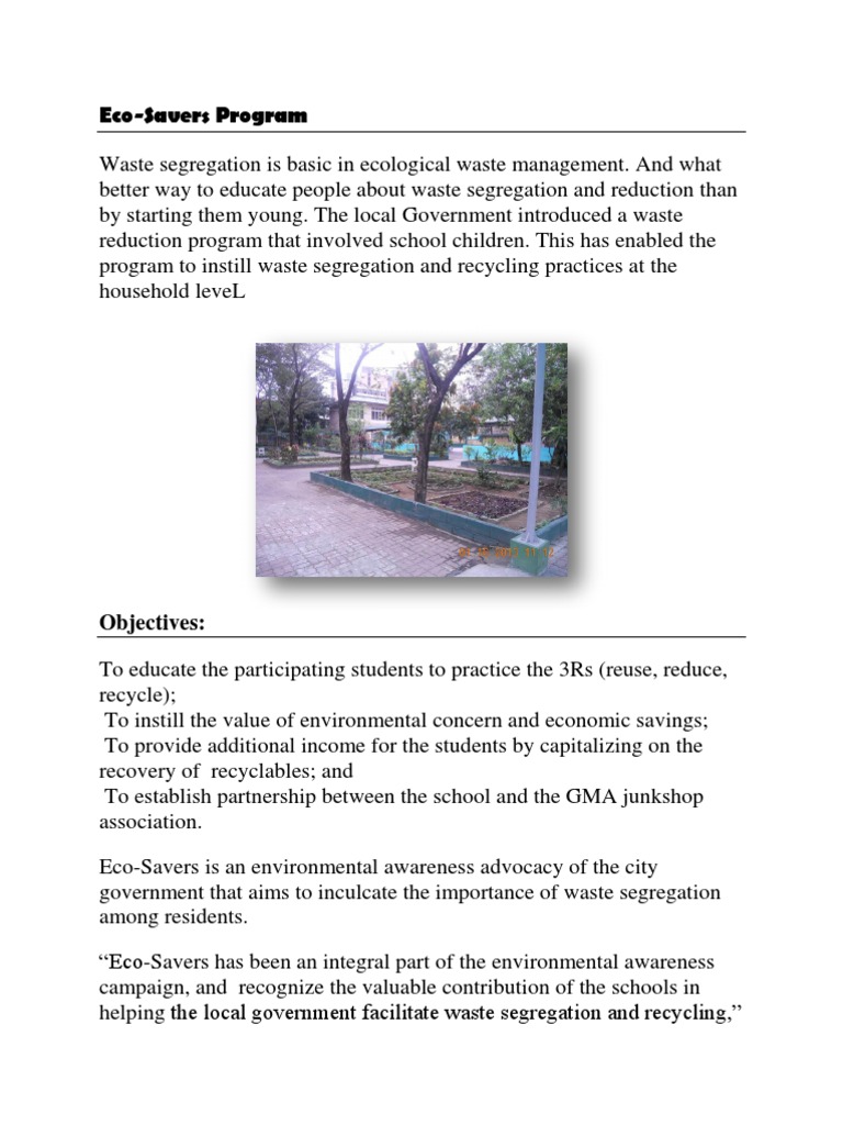 Eco Savers Program | Download Free PDF | Recycling | Waste