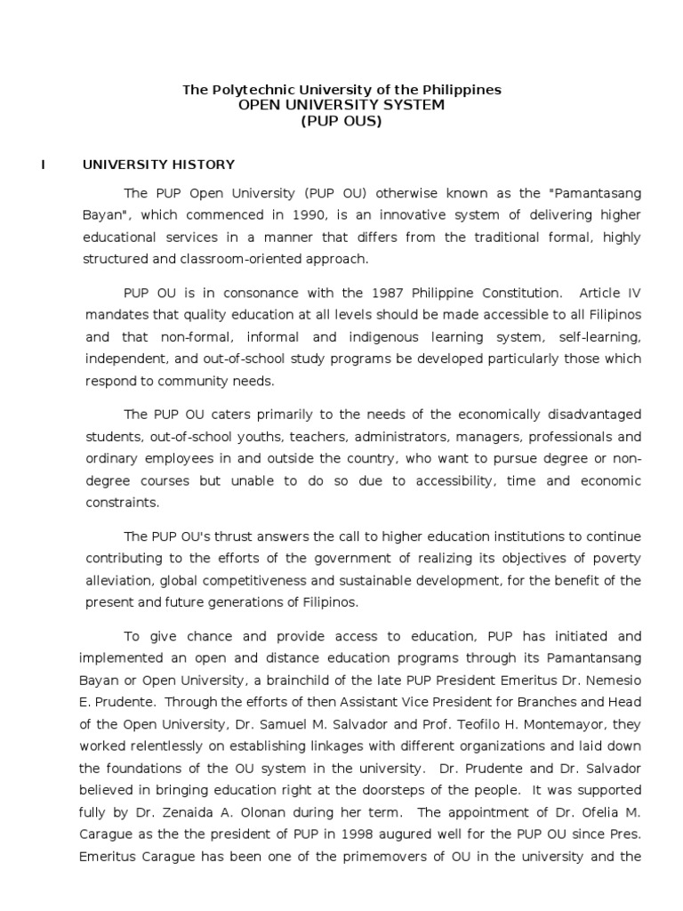 Pup Ous | PDF | Distance Education | Further Education