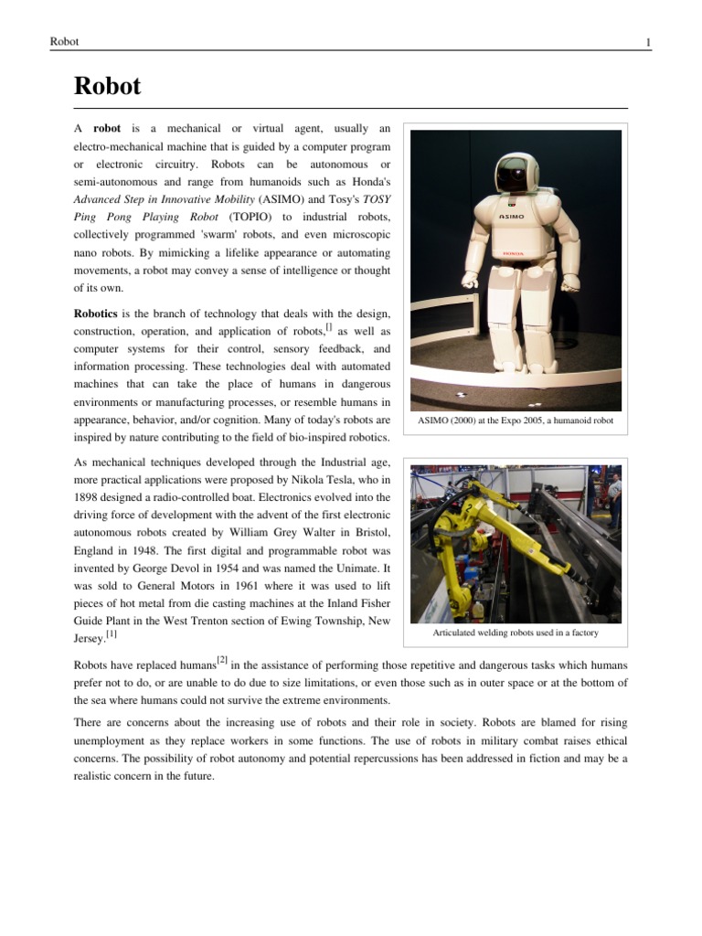 Robots | PDF | Robot | Robotics