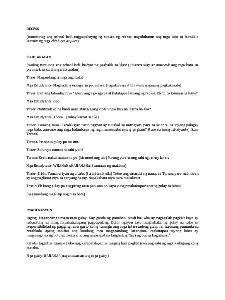 Nutrition Month Roleplay | PDF