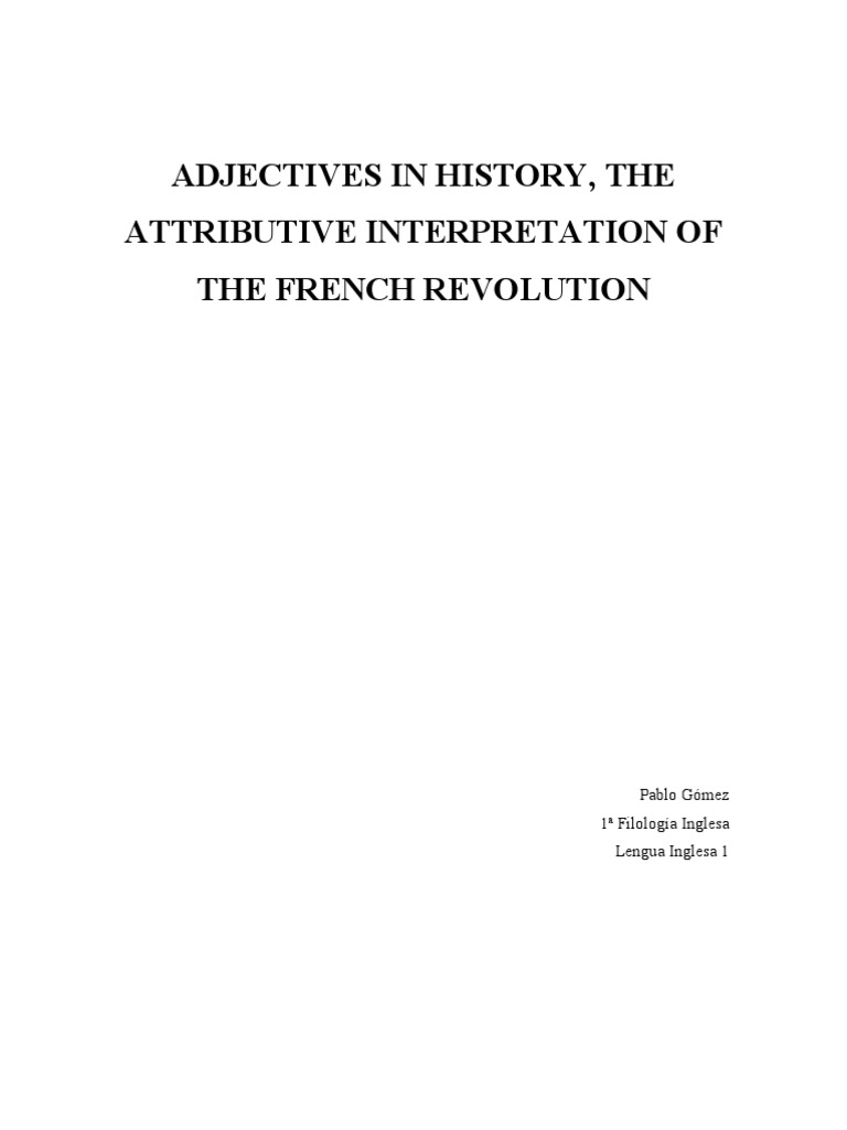 Project, Adjectives in History | PDF | Adjective | Noun