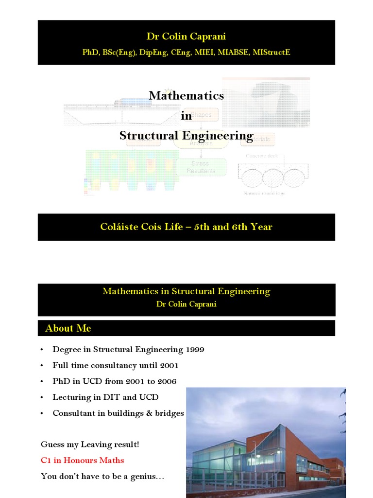 Mathematics in Structural Engineering, Course, DR - Colin Caprani | PDF | Complex Number ...