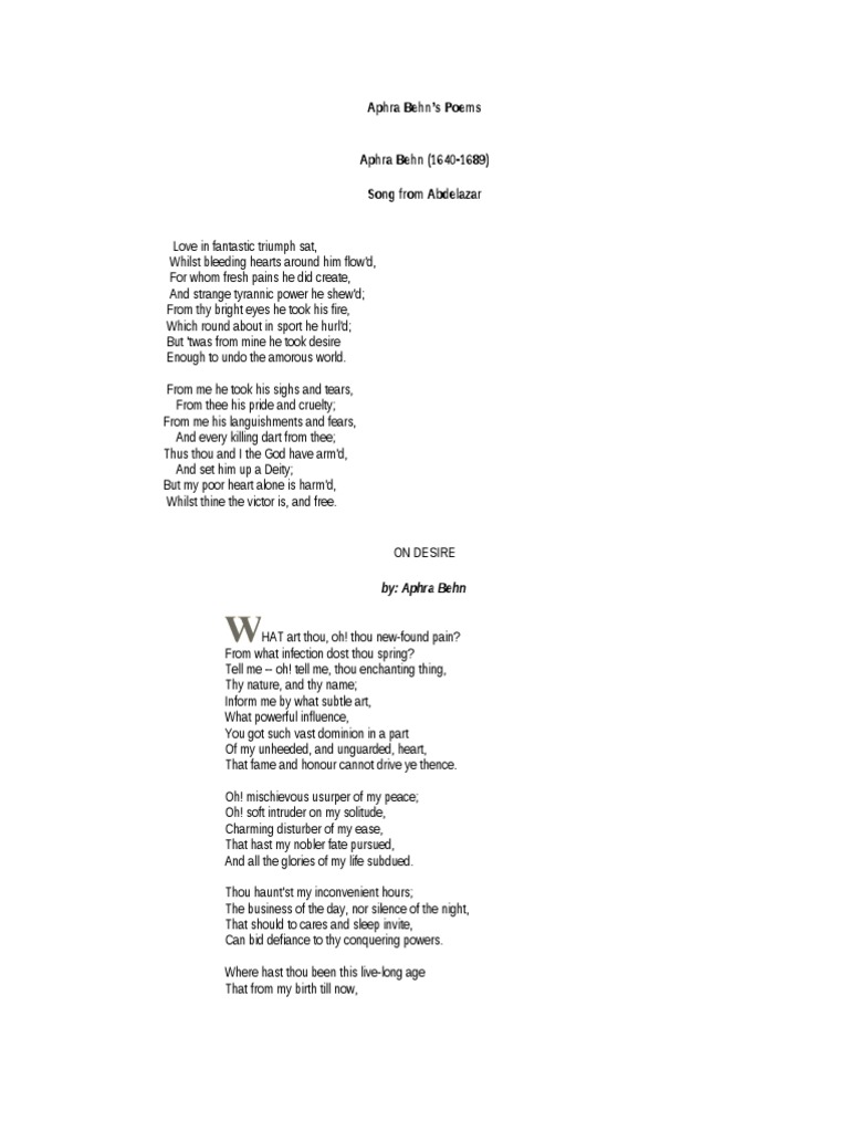 Aphra Behn | PDF | Thou