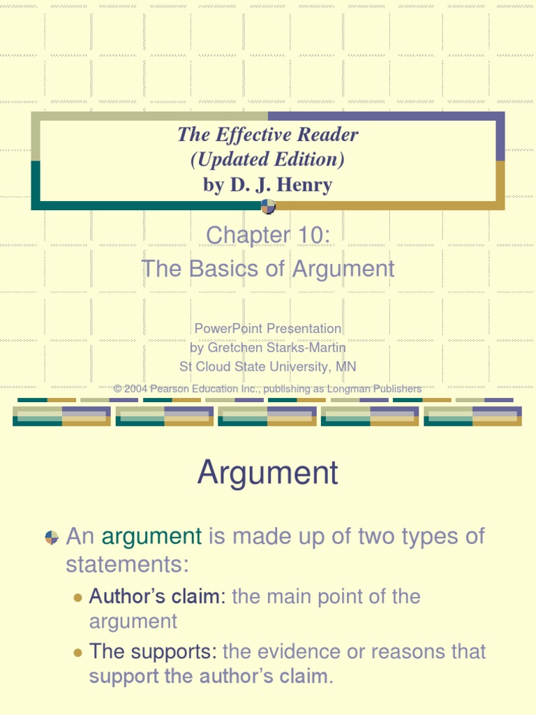 The Basics of Argument: The Effective Reader (Updated Edition) | PDF ...