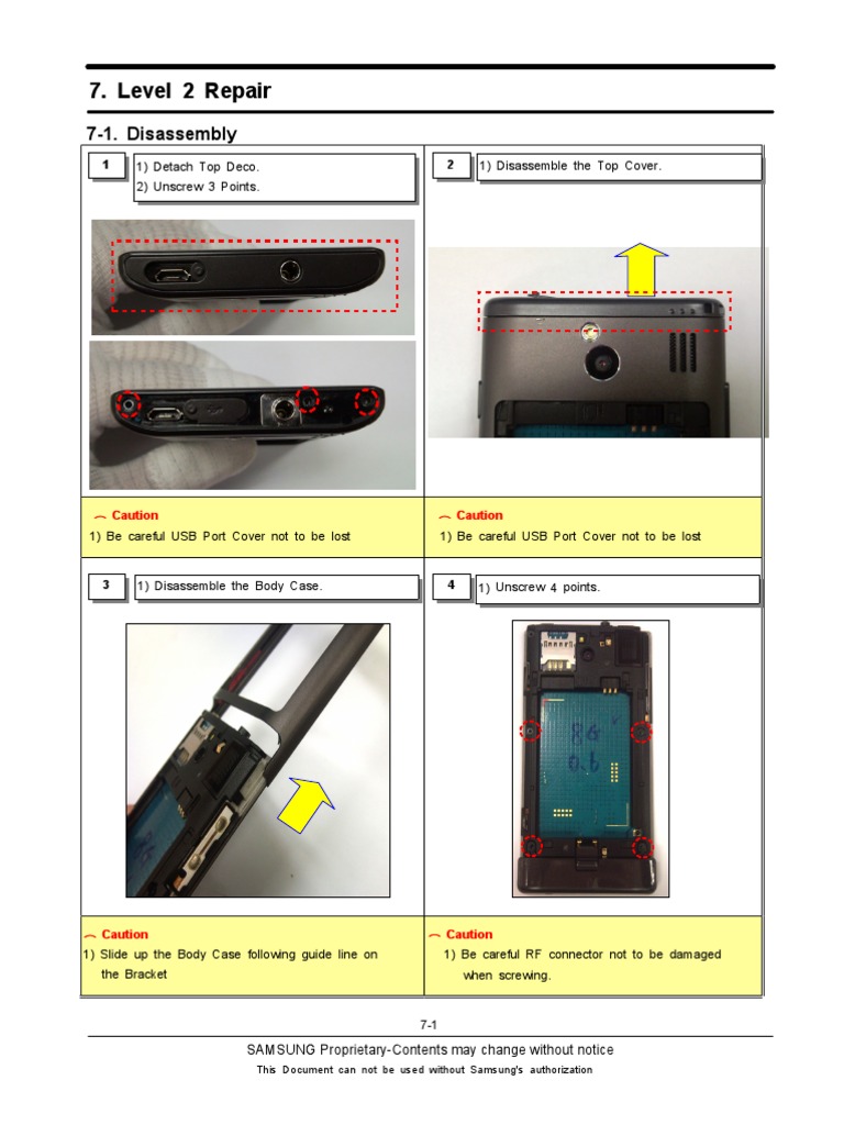 Samsung GT I8700 Omnia 7 07 Level 2 Repair Disassembly and Assembly Instructions | PDF ...