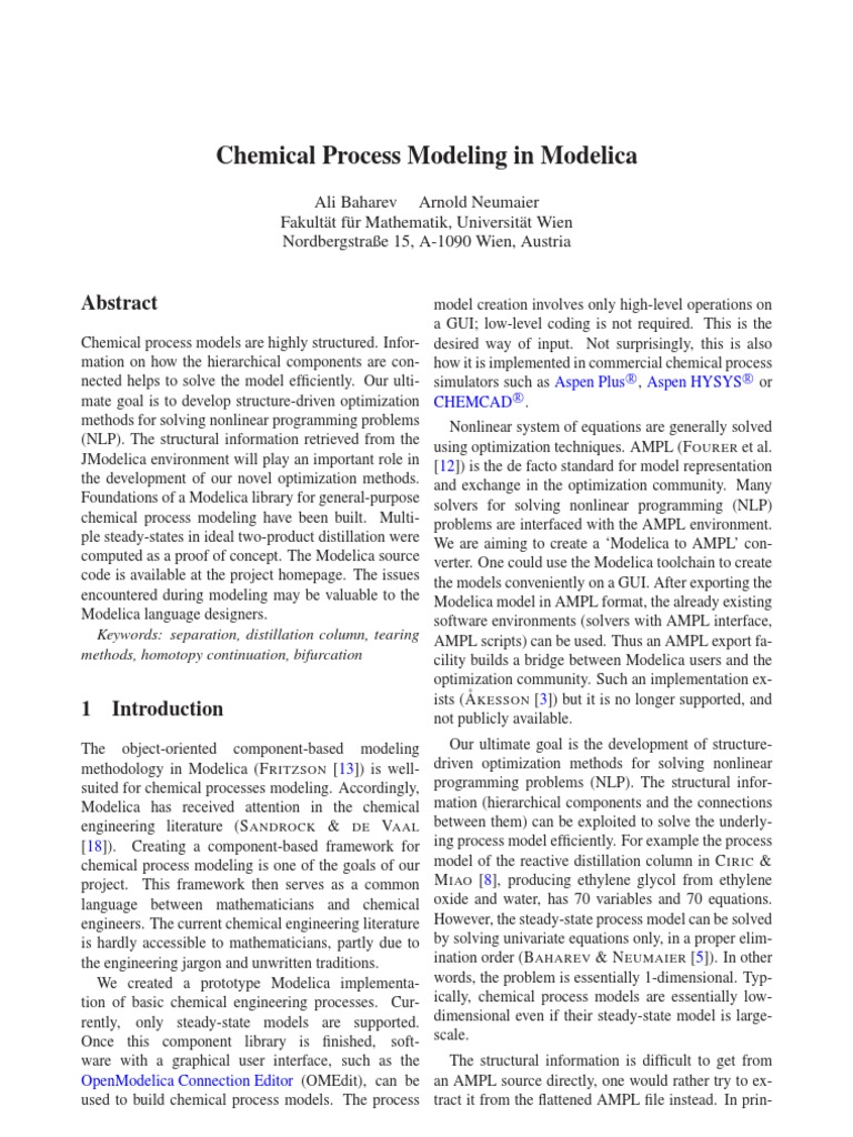 Chemical Process Modeling in Modelica | PDF | Enthalpy | Mole (Unit)