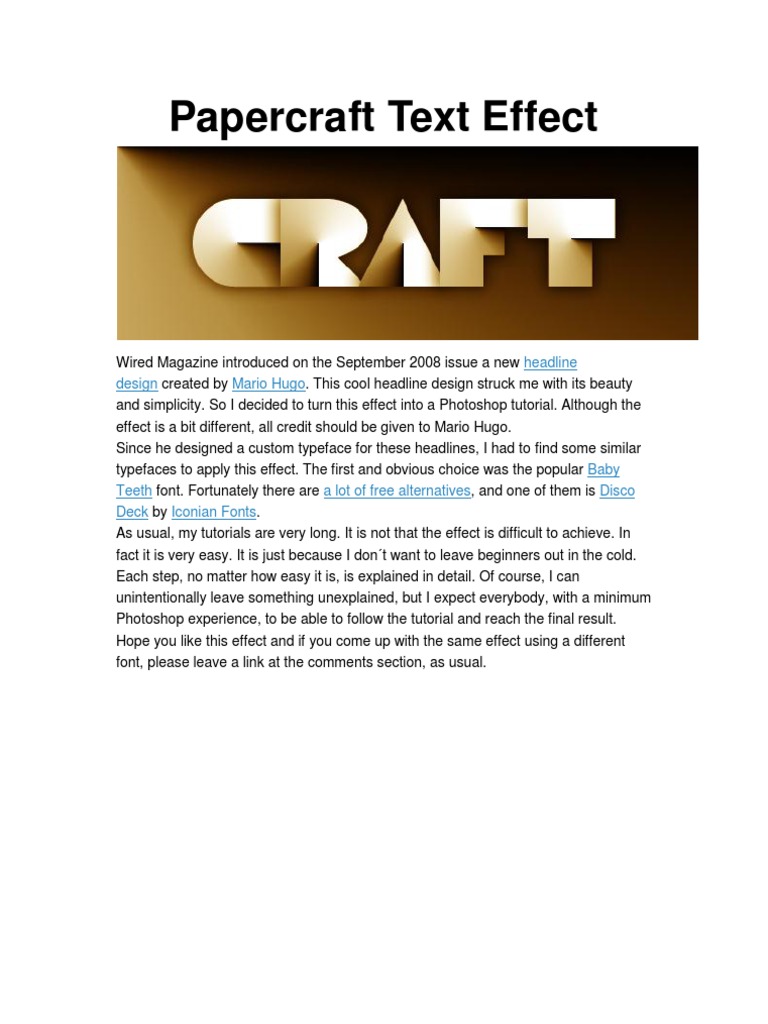 Papercraft Text Effect | PDF