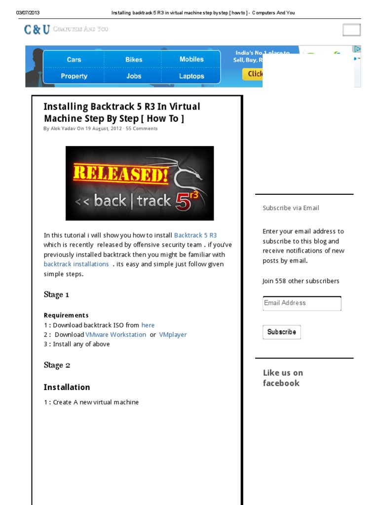 Installing Backtrack 5 R3 in Virtual Machine Step by Step (How To ...