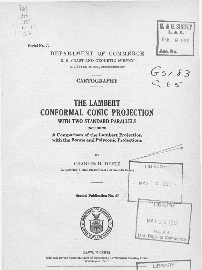 The Lambart Conformal Conic Projection | PDF | Cartography | Geophysics