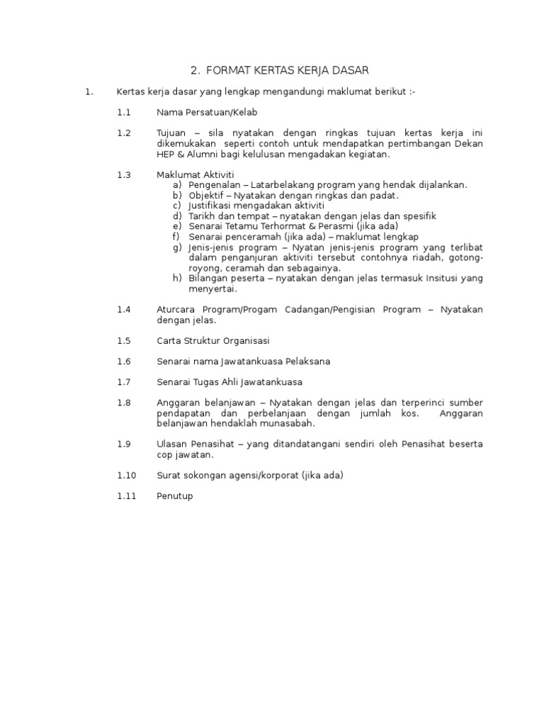 Kertas Kerja Contoh 1 | PDF