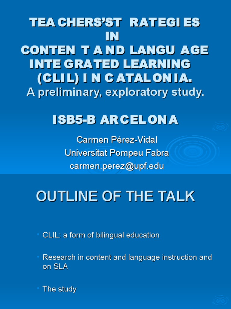 Teachers'strategies in Content and Language Integrated Learning (Clil) | PDF | Second Language ...