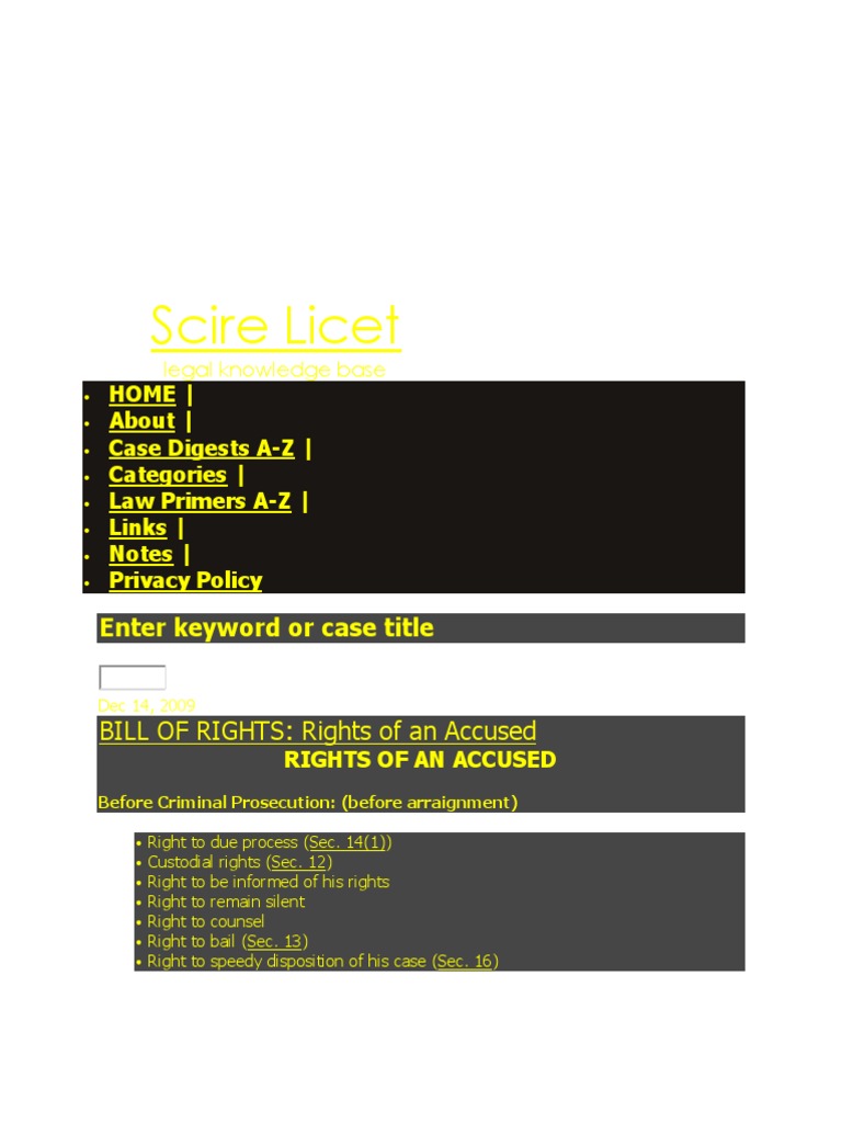 Scire Licet: Enter Keyword or Case Title | PDF | Bail | Miranda Warning
