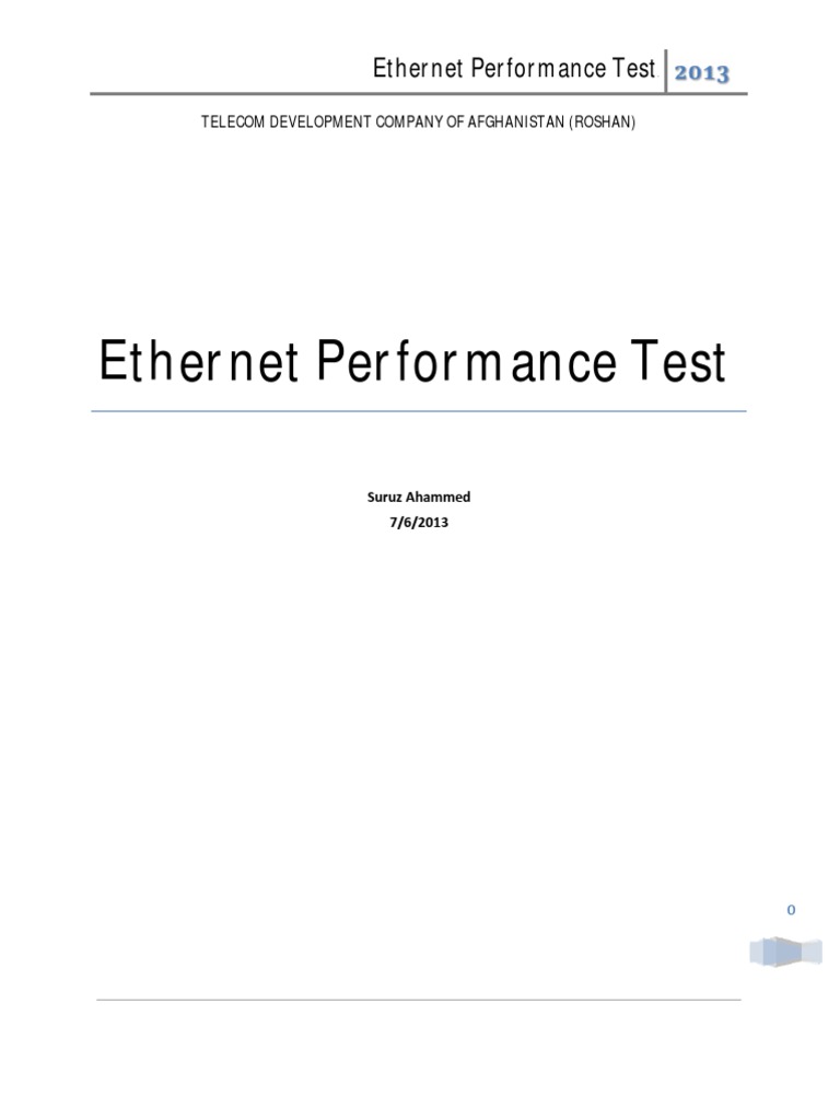 Ethernet Performance Test Procedure | PDF | Ethernet | Network Packet