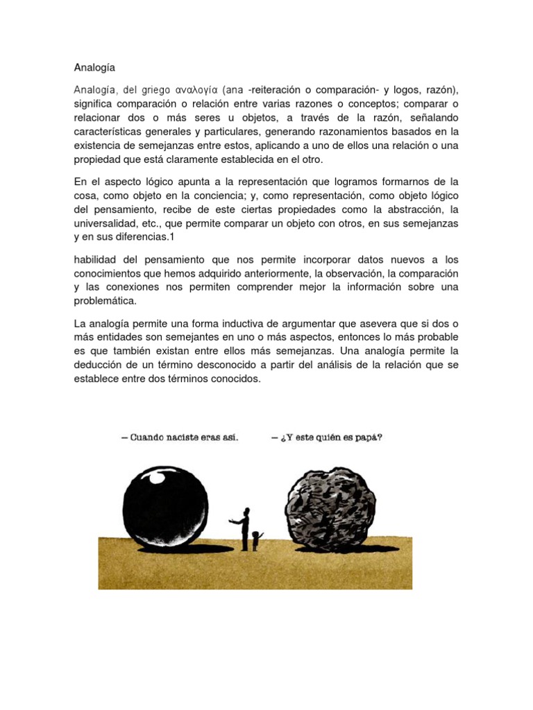 Analogía: Definición y Ejemplos | PDF | Analogía | Razón