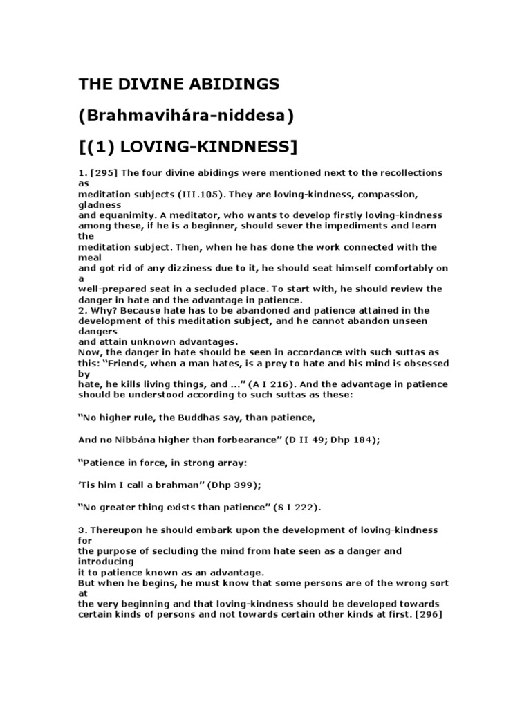 Brahmavihara As Explained in Visuddhimagga of Bhadantacariya ...