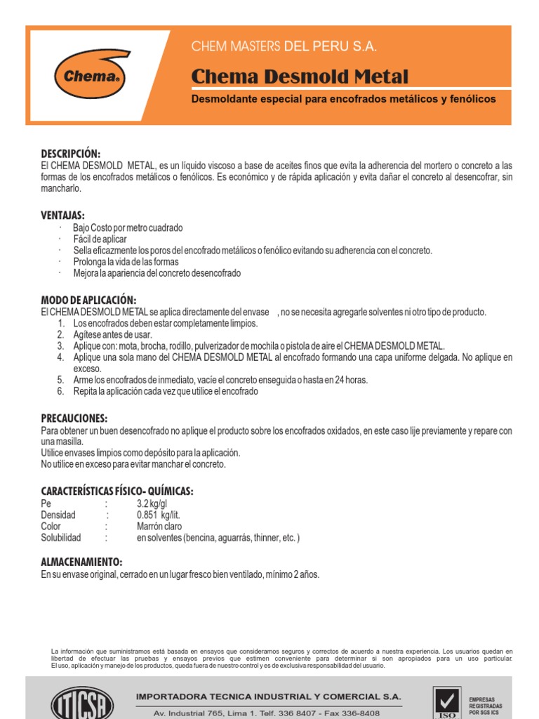 Chema Desmold Metal | PDF