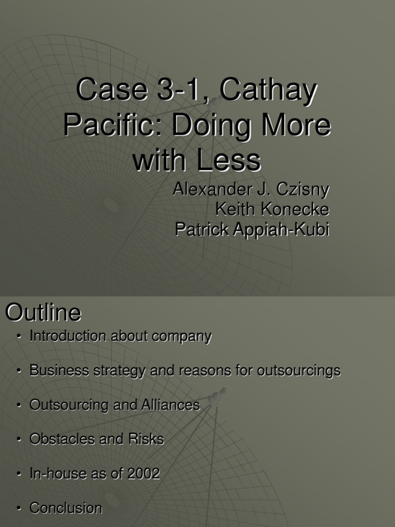 Case 3-1 - Cathay Pacific - Doing More With Less | Download Free PDF | Outsourcing | Ibm