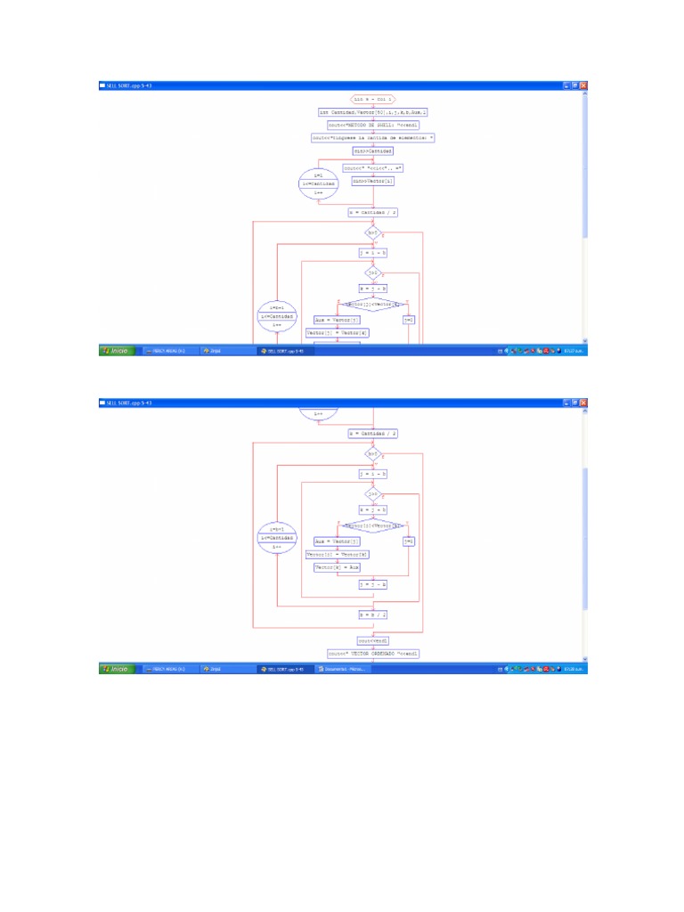 Shell Sort Algorithm Example | PDF | Computers