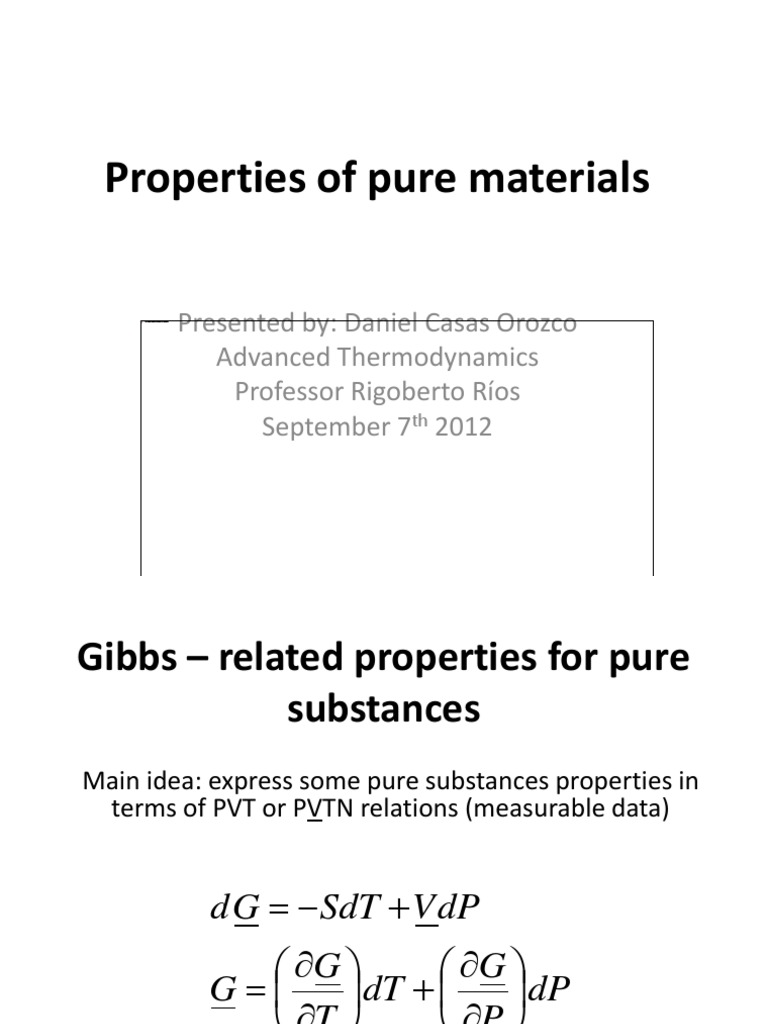 Properties of Pure Materials | PDF | Heat Capacity | Gases