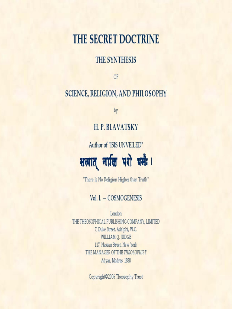 H. P. Blavatsky The Secret Doctrine 1 | PDF | Theosophy | Helena Blavatsky