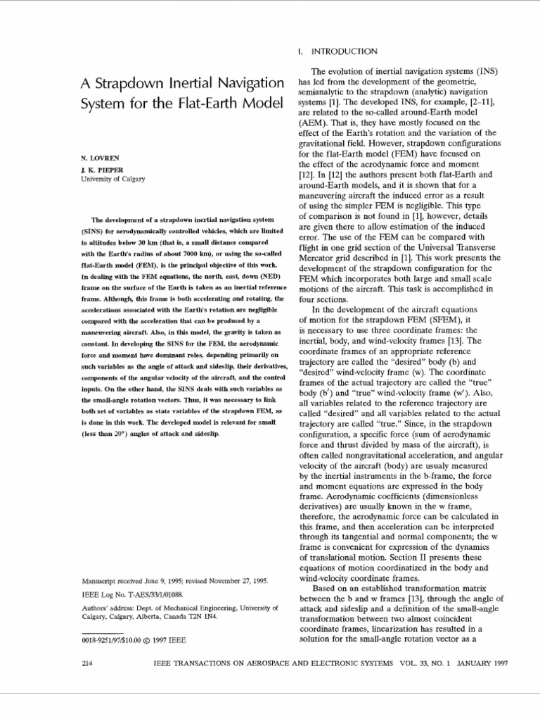 Flat Earth Model | PDF | Flight Dynamics (Fixed Wing Aircraft ...
