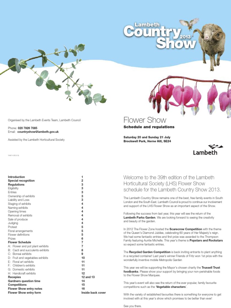 Flower Show Brochure 2013 | PDF | Dough | Succulent Plant