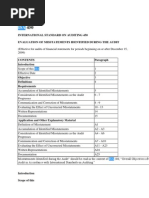 ISA 805: Audits of Single Statements | PDF | Financial Audit | Auditor ...