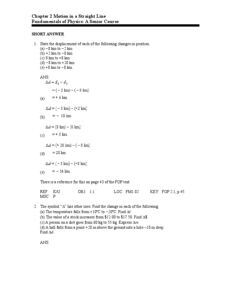 Motion in A Straight Line | PDF | Acceleration | Velocity