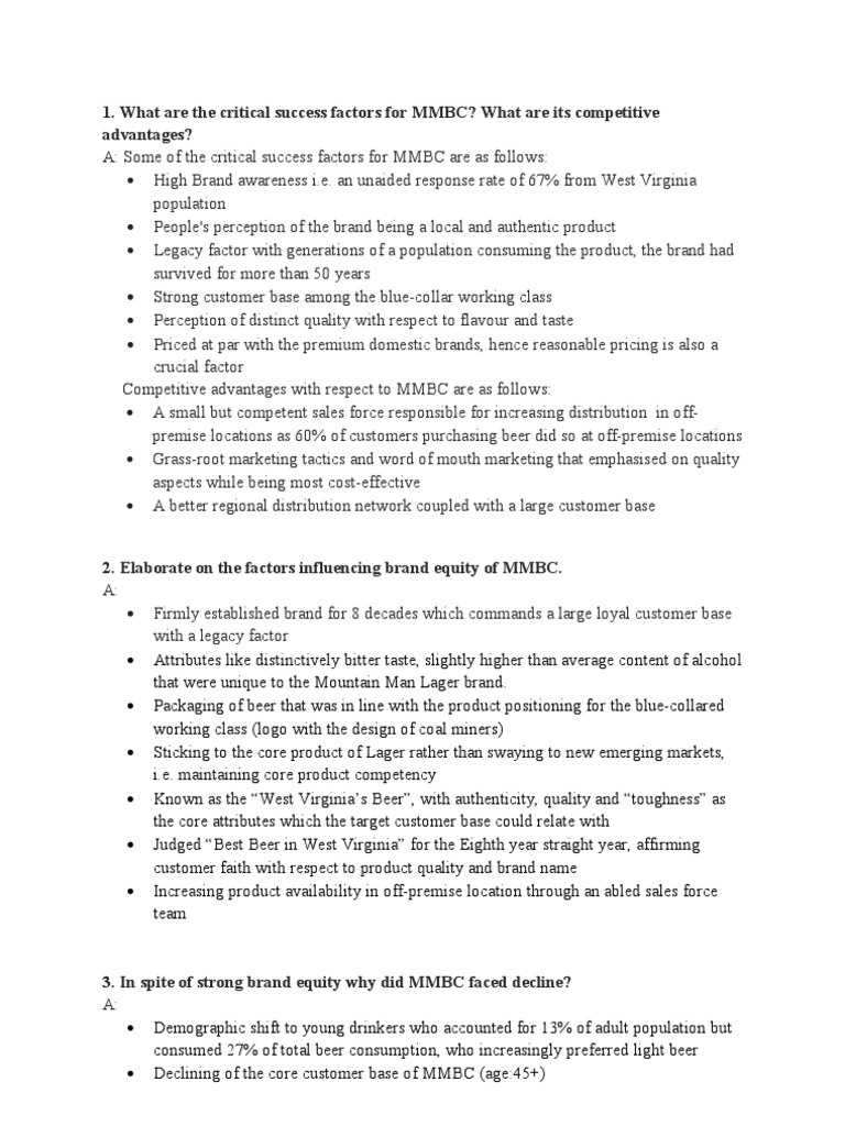 Mountain Man Brewing Company Case Study | PDF | Beer | Brand