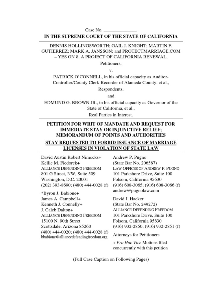 Protect Marriage Petition | Legal Documents | Government